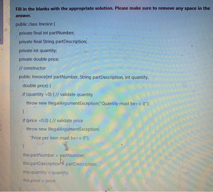 Solved Fill in the blanks with the appropriate solution. | Chegg.com