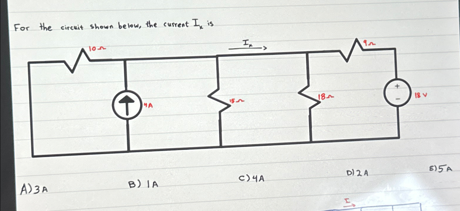 Solved For the circuit shown below, the current Ix | Chegg.com