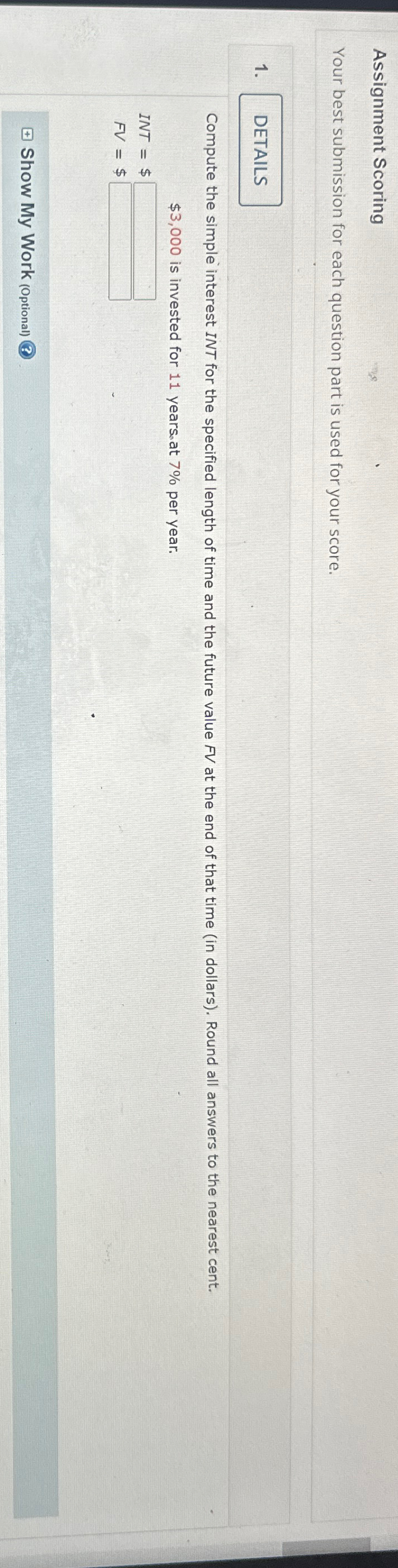 Solved Assignment ScoringYour best submission for each | Chegg.com