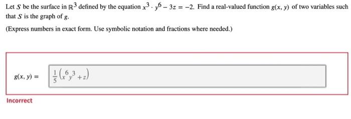 Solved Let S be the surface in R3 defined by the equation | Chegg.com