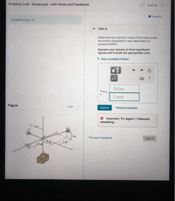 Solved Problem 3.49 - Enhanced - with Hints and Feedback 8 | Chegg.com