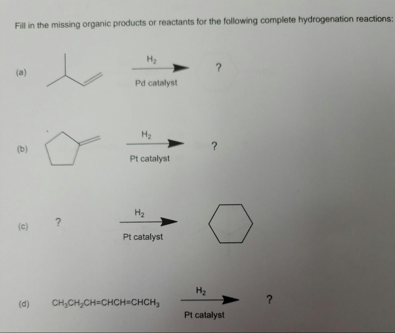 Solved Fill in the missing organic products or reactants for | Chegg.com