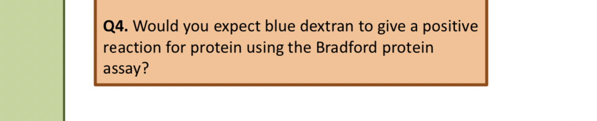 Solved Q4. ﻿Would you expect blue dextran to give a positive | Chegg.com
