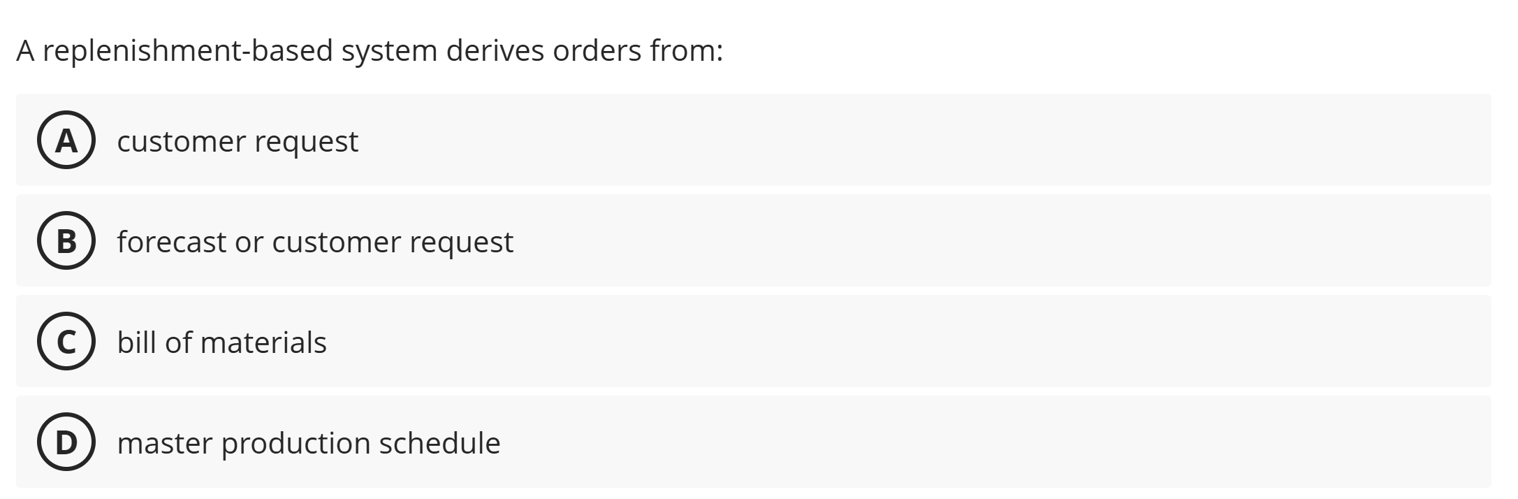 Solved A Replenishment Based System Derives Orders