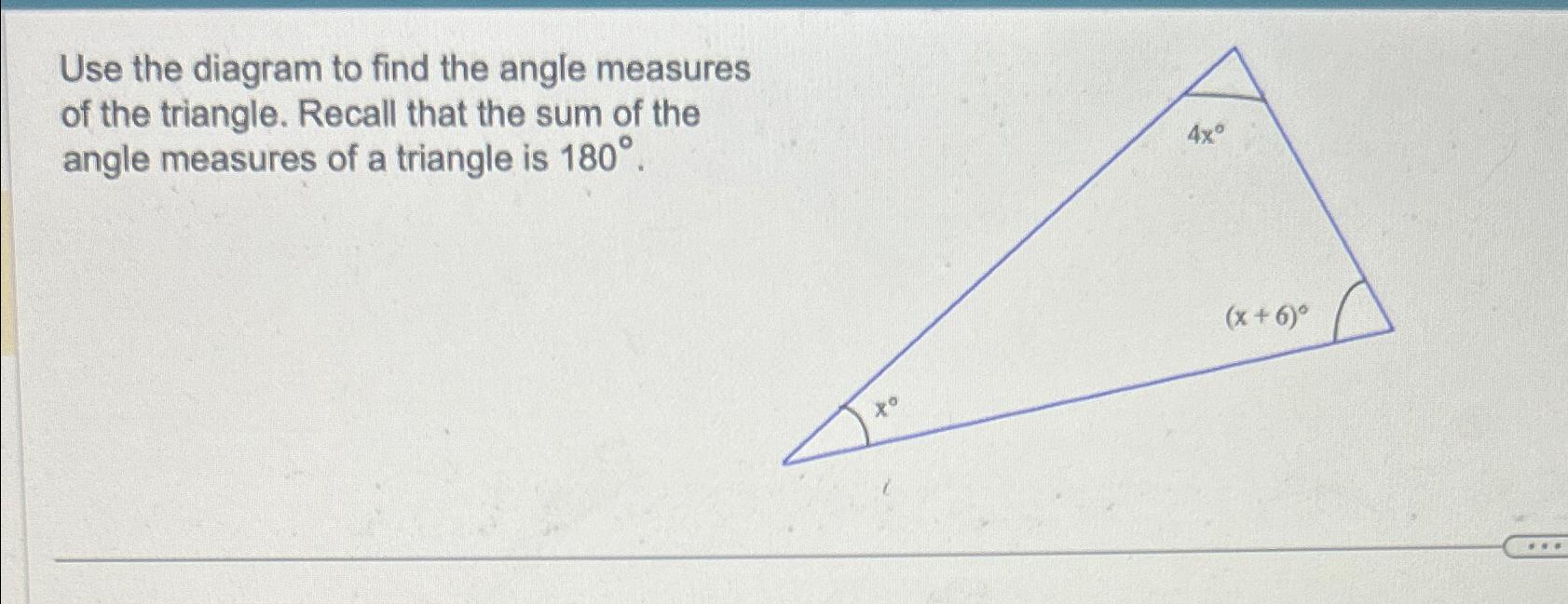 Solved Use the diagram to find the angle measures of the | Chegg.com