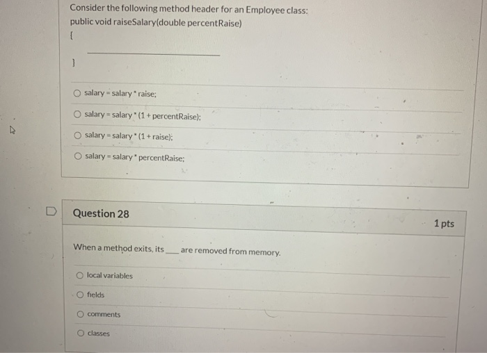 Solved Consider the following method header for an | Chegg.com
