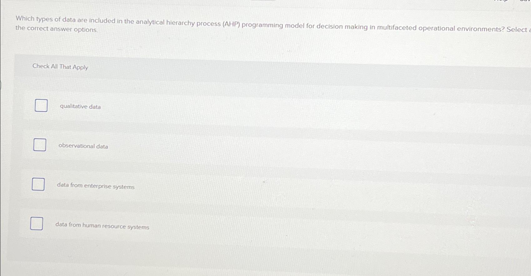 Solved Which types of data are included in the analytical | Chegg.com