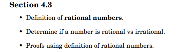 Solved Section 4.3- ﻿Definition of rational numbers.- | Chegg.com