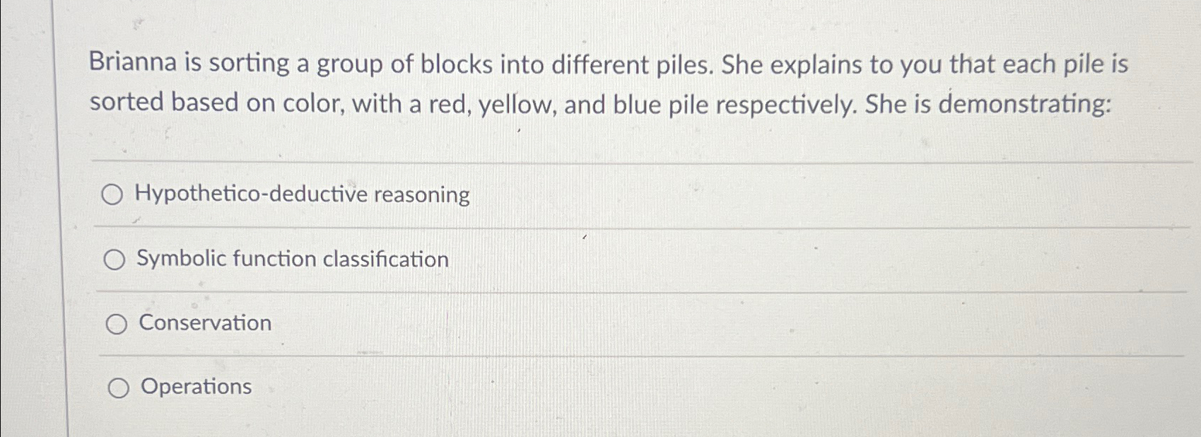 Solved Brianna is sorting a group of blocks into different | Chegg.com