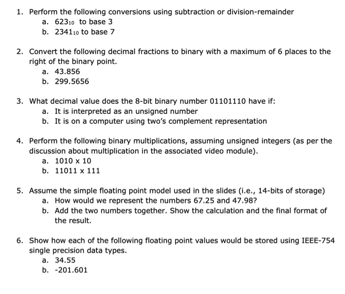 Solved 1. Perform the following conversions using | Chegg.com