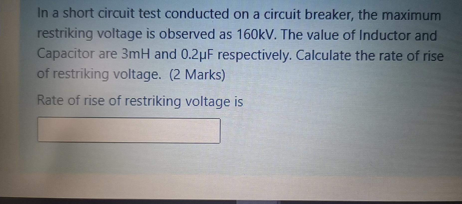 Solved In a short circuit test conducted on a circuit | Chegg.com