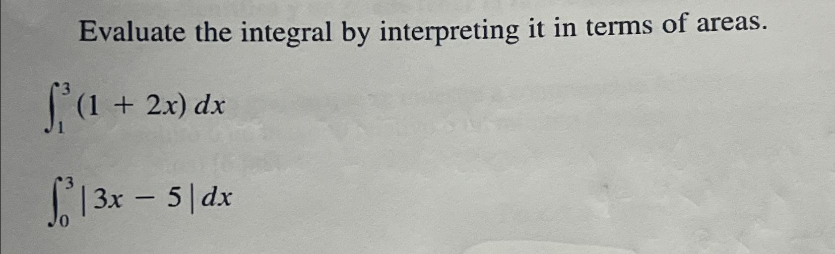 Solved Evaluate the integral by interpreting it in terms of | Chegg.com