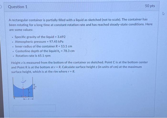 Solved A rectangular container is partially filled with a | Chegg.com