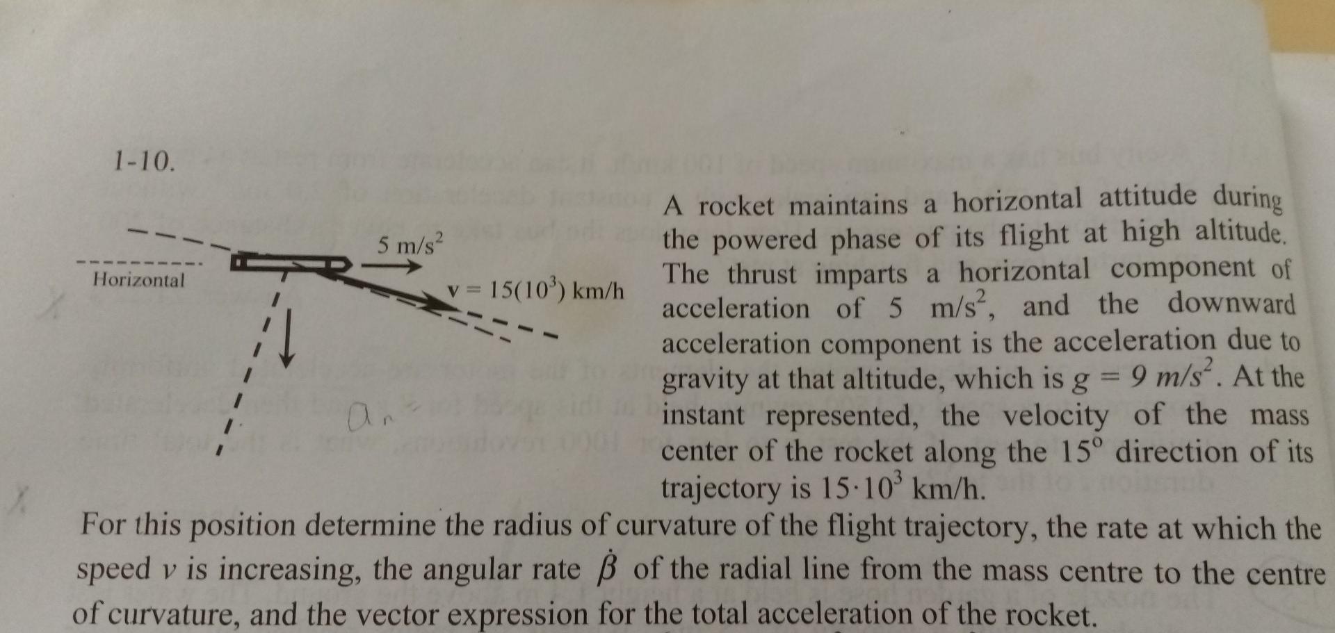 Solved 1-10 Horizontal A rocket maintains a horizontal | Chegg.com