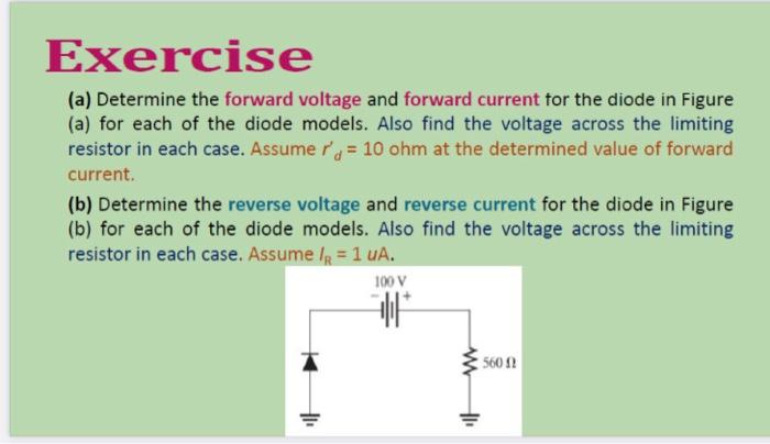 Solved (a) Determine the forward voltage and forward current | Chegg.com