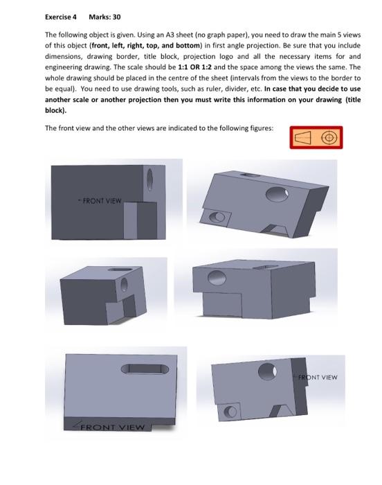Solved Exercise 4 Marks: 30 The following object is given. | Chegg.com