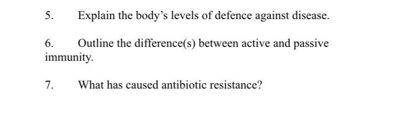 Solved Explain the body's levels of defence against | Chegg.com
