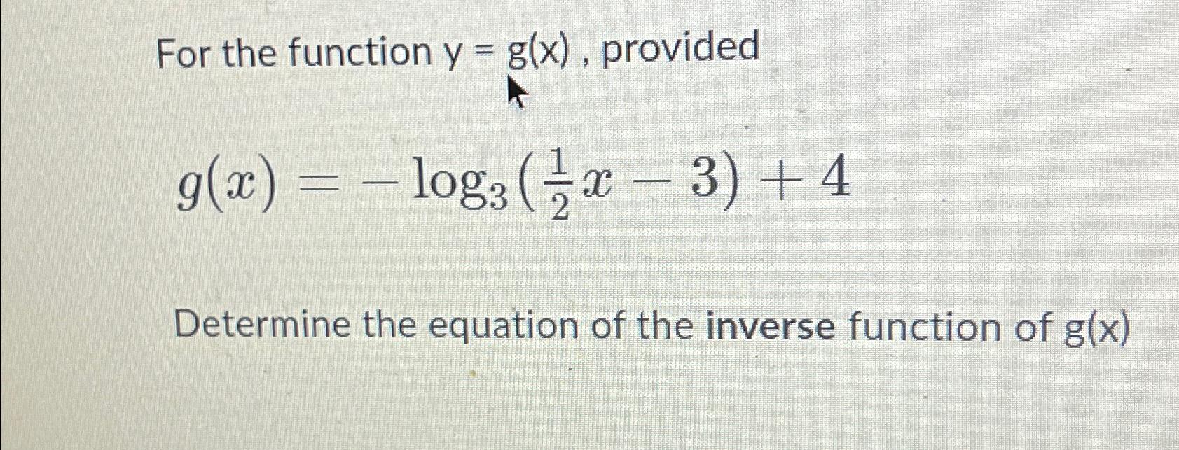 Solved For the function y=g(x), | Chegg.com