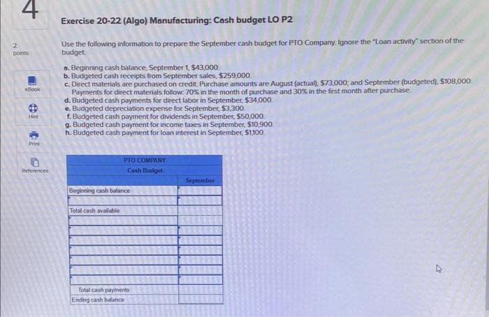 Solved Exercise 20-3 (Algo) Manufacturing: Production budget | Chegg.com