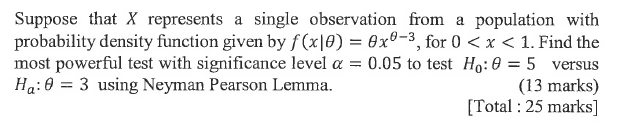 Solved Suppose that x ﻿represents a single observation from | Chegg.com