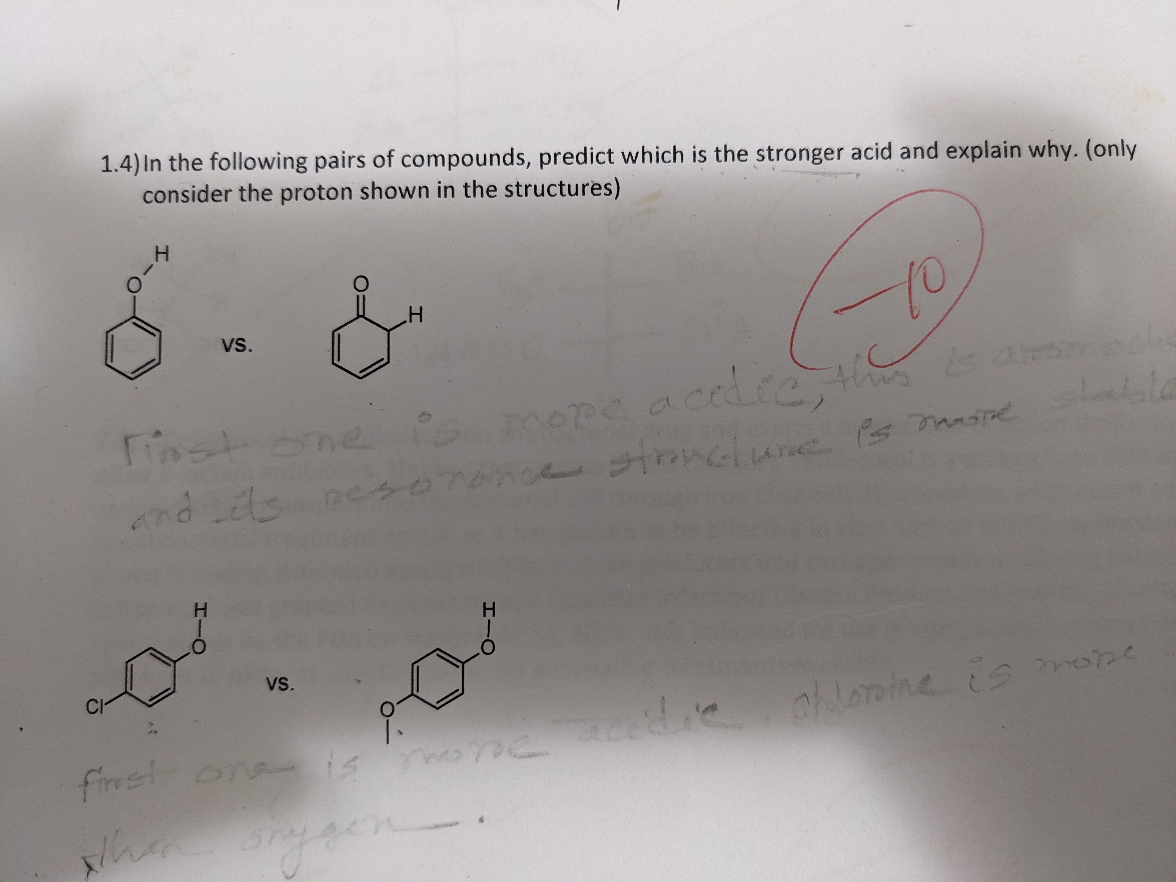 Solved 1.4)In the following pairs of compounds, predict | Chegg.com