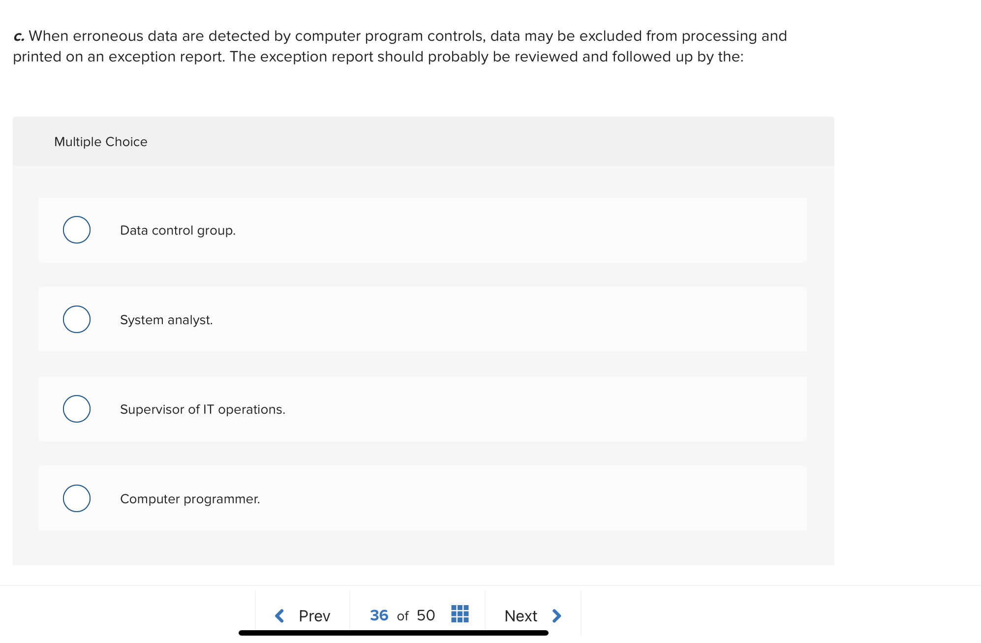 Solved c. ﻿When erroneous data are detected by computer | Chegg.com