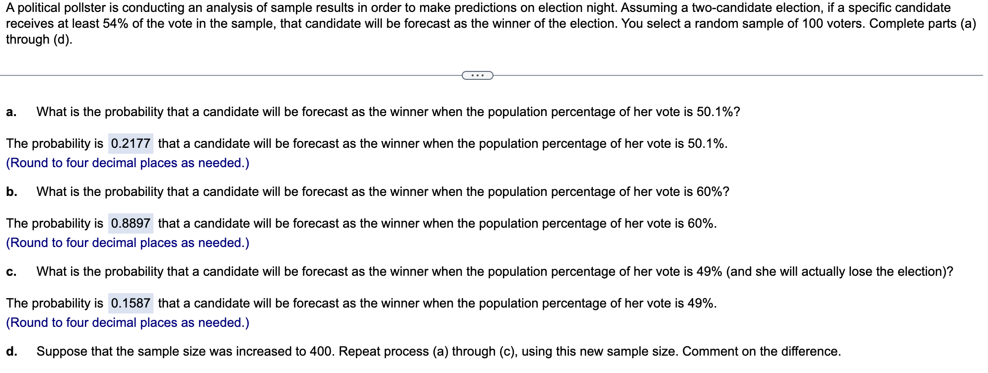 Solved DO QUESTION D PLEASE ASAP : A political pollster is | Chegg.com