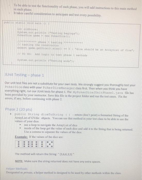 Solved CIS 223 Project 3 - Poker Dice Due Date Week before | Chegg.com