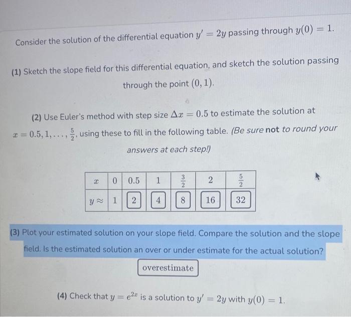 Solved Consider the solution of the differential equation | Chegg.com