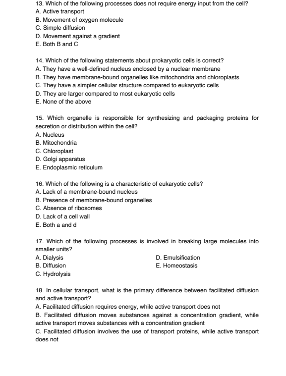 Solved Which of the following processes does not require | Chegg.com