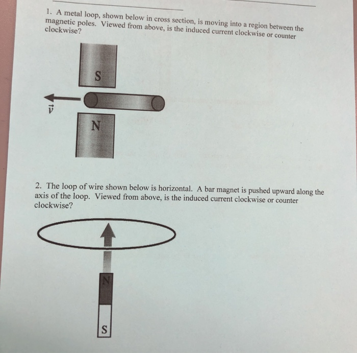 Solved 1. A metal loop, shown below in cross section, is | Chegg.com