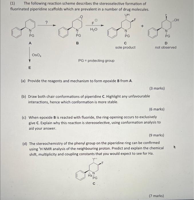 Solved (1) The following reaction scheme describes the | Chegg.com