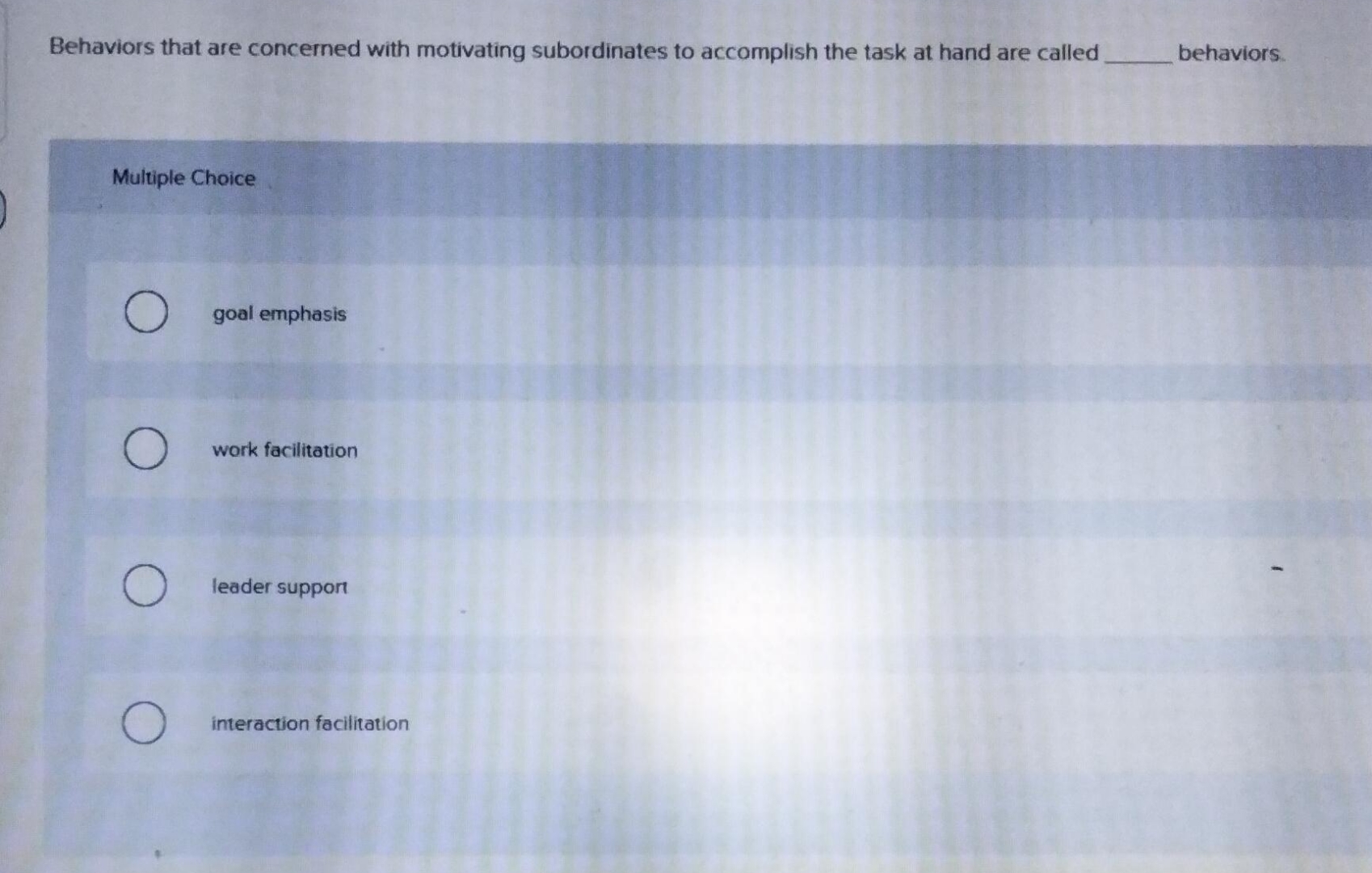 Solved Behaviors that are concerned with motivating | Chegg.com