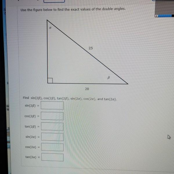 Solved Use the figure below to find the exact values of the | Chegg.com