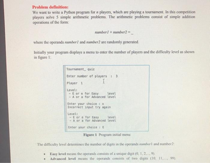 Solved Problem definition: We want to write a Python program | Chegg.com