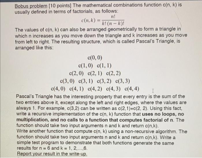 Solved Bobus problem [ 10 points] The mathematical | Chegg.com