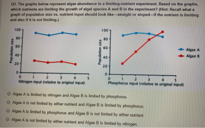 Solved: Q3. The Graphs Below Represent Algae Abundance In ... | Chegg.com