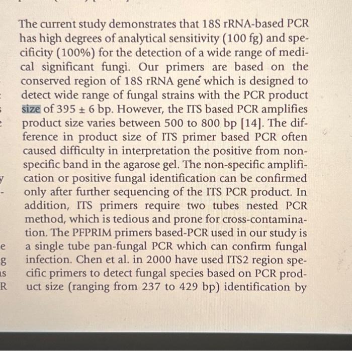 What was the approximate size of the PCR product in | Chegg.com