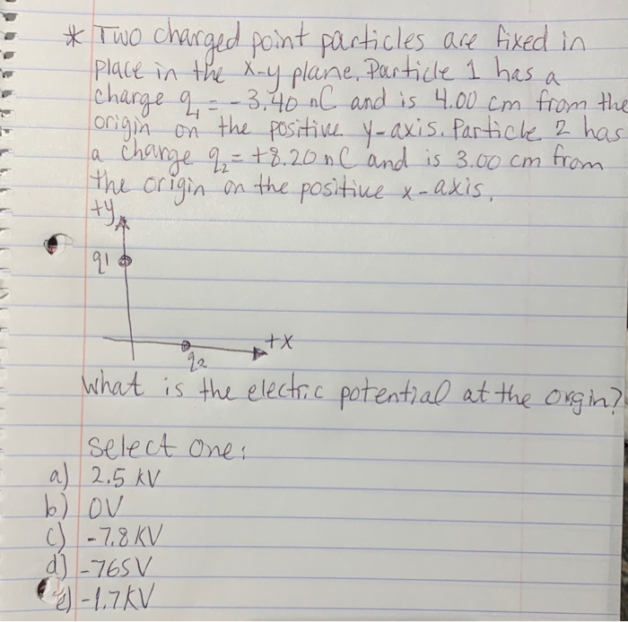 Solved * Two charged point particles are fixed in Place in | Chegg.com