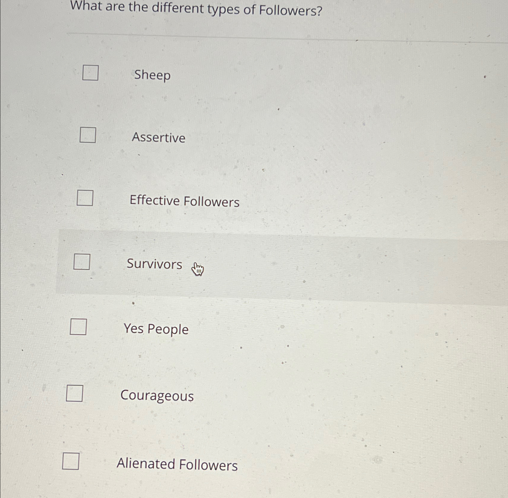Solved What are the different types of | Chegg.com