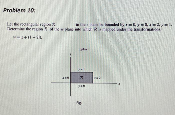 Solved Problem 10: Let the rectangular region R in the plane | Chegg.com