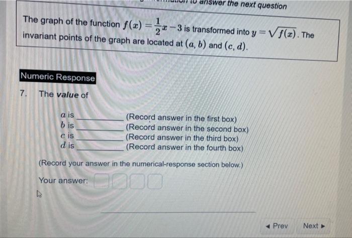Solved The graph of the function f(x)=21x−3 is transformed | Chegg.com