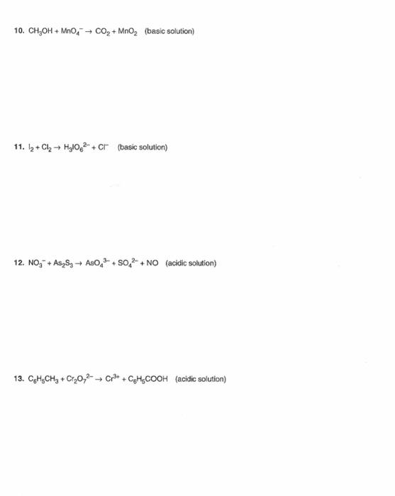 Solved Problem Set On separate sheets of paper, balance the | Chegg.com