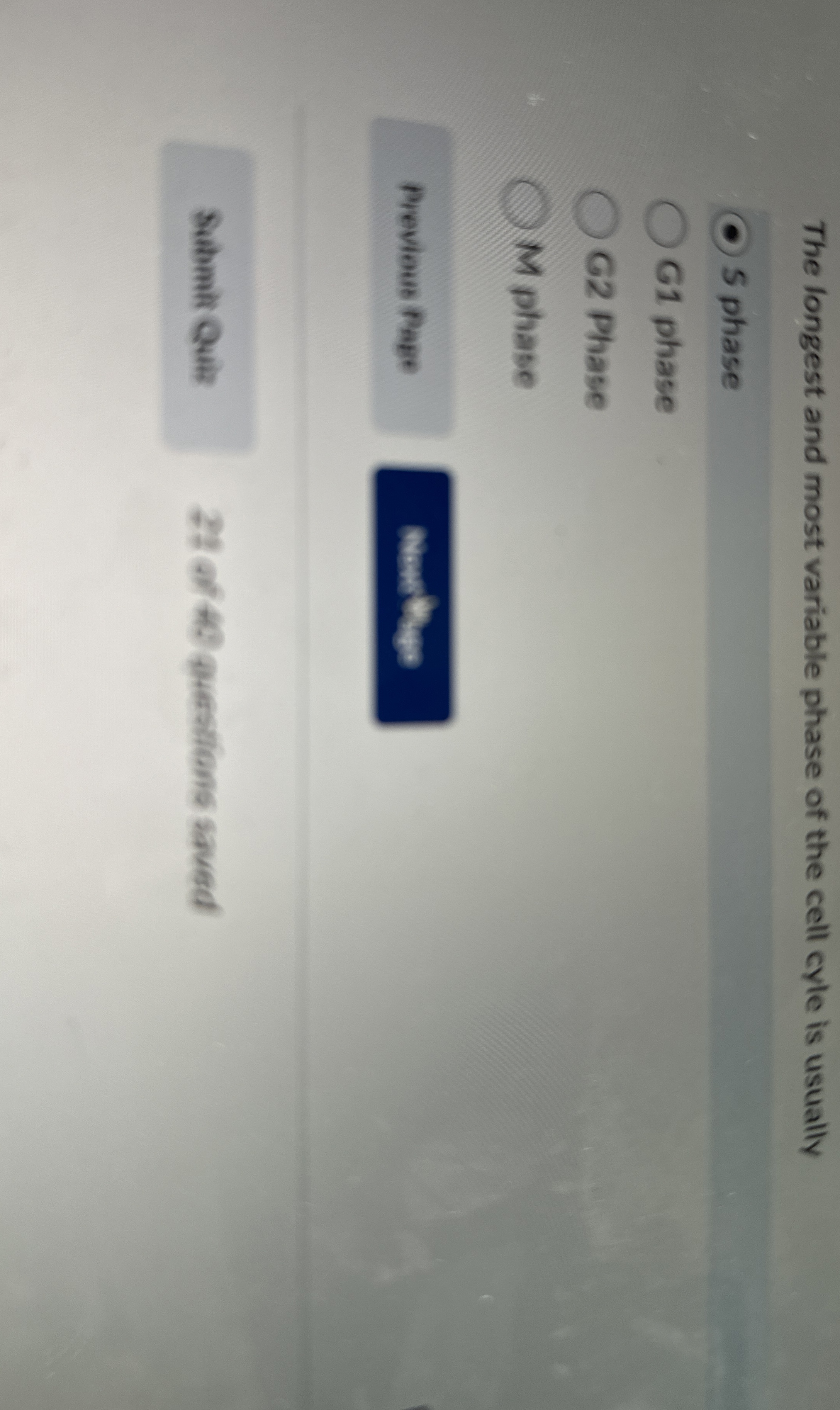 The longest and most variable phase of the cell cyle | Chegg.com