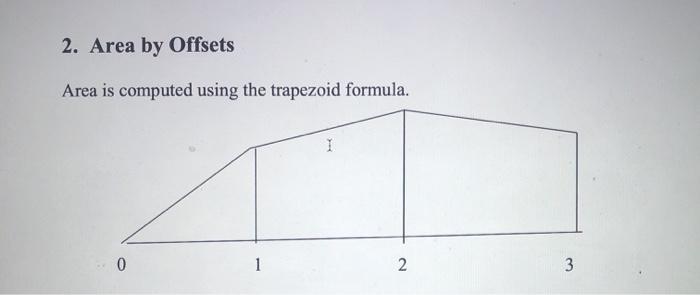 Solved 2. Area by Offsets Area is computed using the | Chegg.com