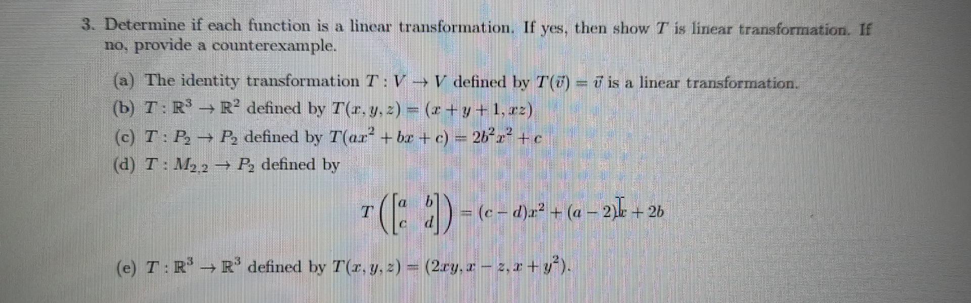 Solved 3. Determine if each function is a linear | Chegg.com