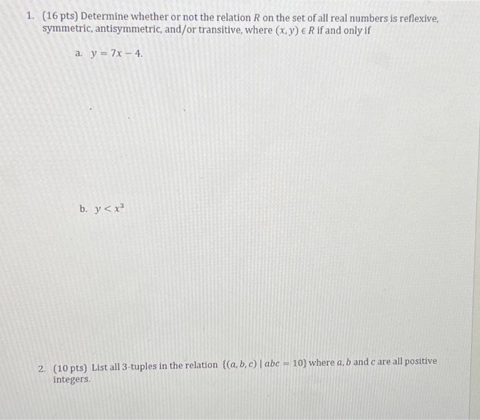 Solved DISCRETE MATH! need help with number 1 and 2. thank | Chegg.com