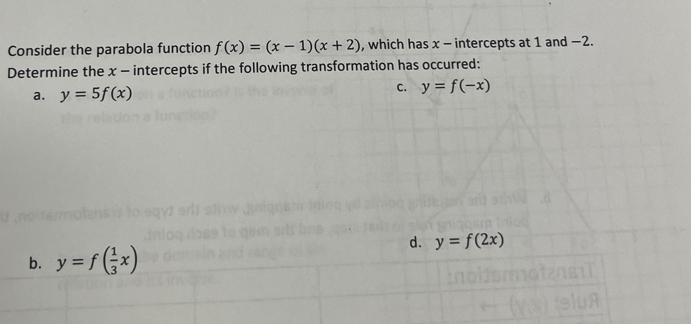Solved Consider The Parabola Function F X X 1 X 2