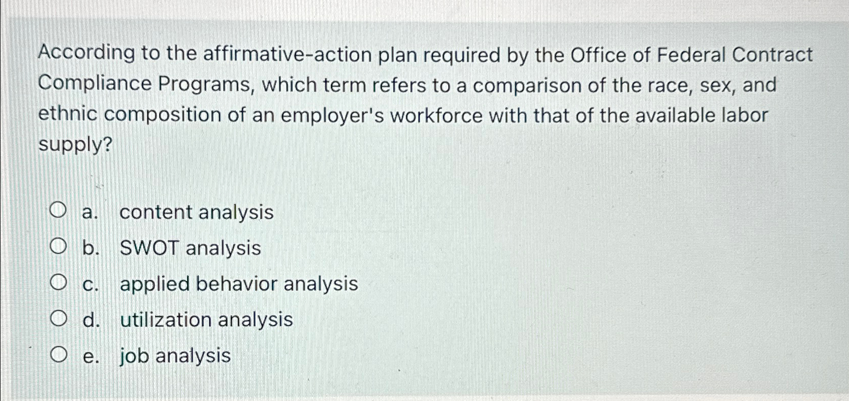 Solved According to the affirmative-action plan required by | Chegg.com