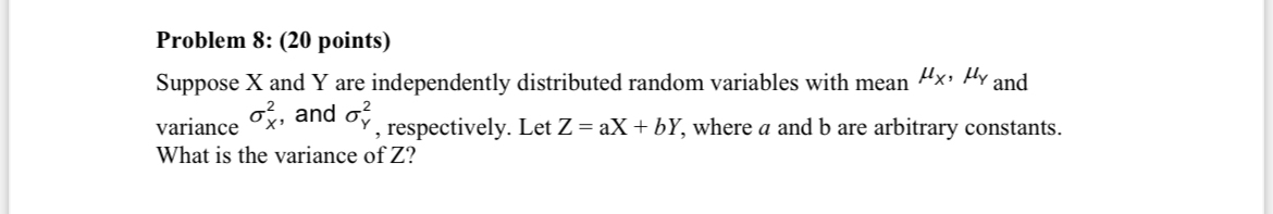 Solved Problem 8: (20 ﻿points)Suppose x ﻿and Y ﻿are | Chegg.com